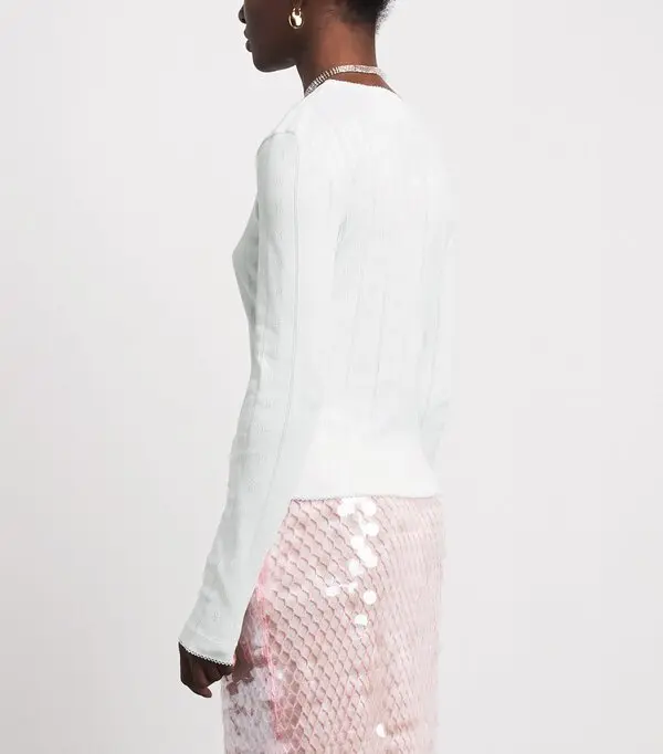 GANNI Organic Cotton Pointelle Cardigan