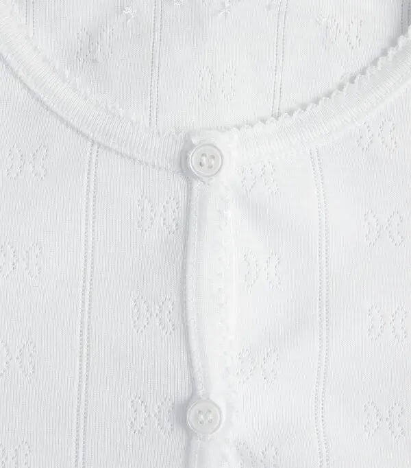 GANNI Organic Cotton Pointelle Cardigan