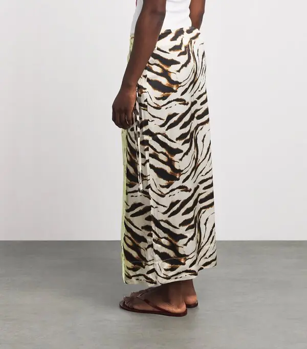 GANNI Printed Midi Wrap Skirt