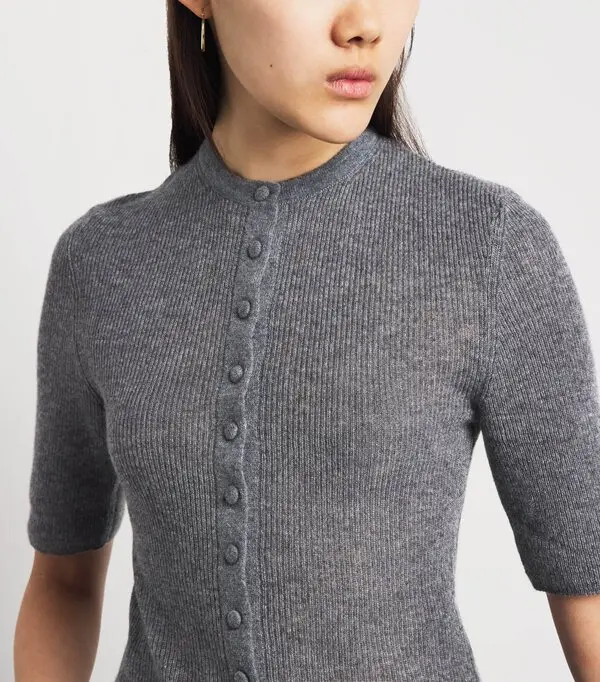 Citizens Of Humanity Wool-cashmere Cropped Cardigan - Grey