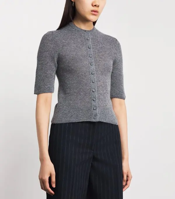 Citizens Of Humanity Wool-cashmere Cropped Cardigan - Grey
