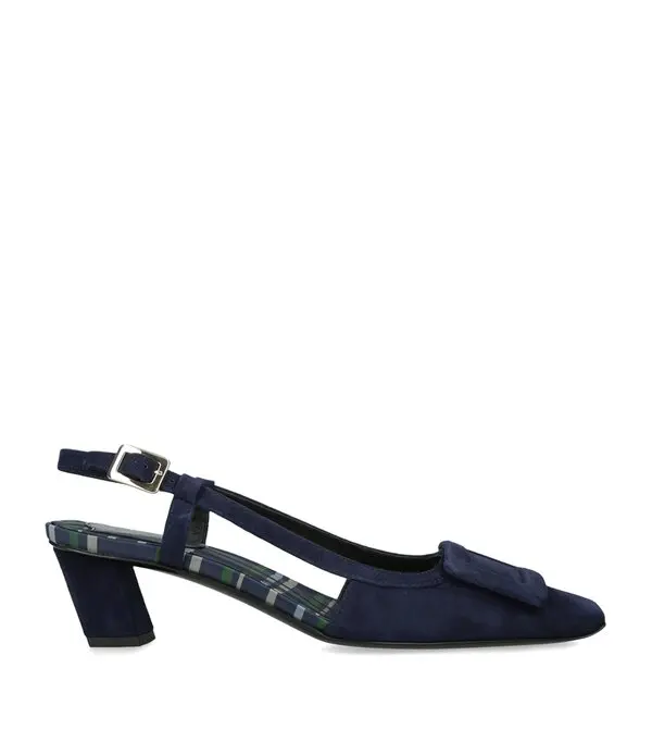 ROGER VIVIER Suede Belle Vivier Slingback Pumps 45