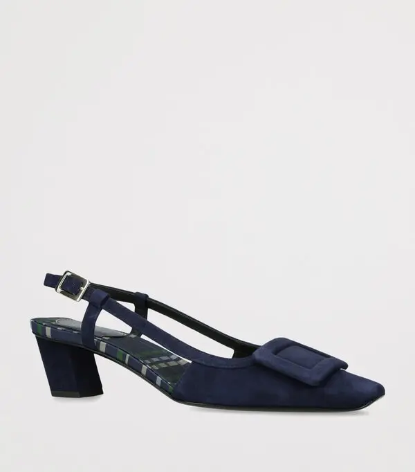 ROGER VIVIER Suede Belle Vivier Slingback Pumps 45