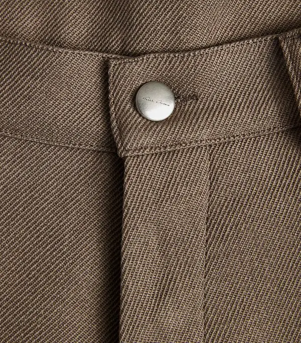 Rick Owens Wool Twill Wide-leg Trousers