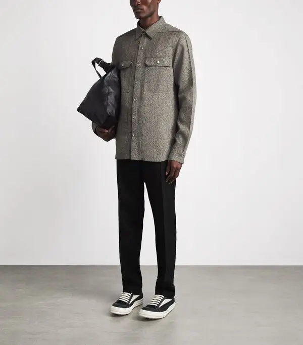 Rick Owens Wool-blend Slim Drawstring Trousers