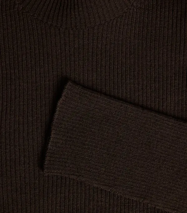 Rick Owens Virgin Wool Ribbed Turtleneck Sweater