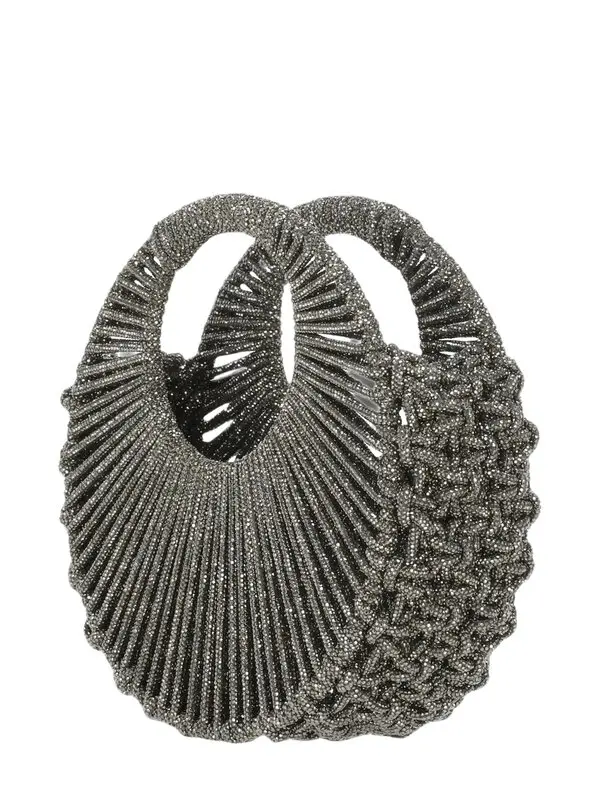 HIBOURAMA Jaya Crystal-embellished Woven Tote Bag - Brown