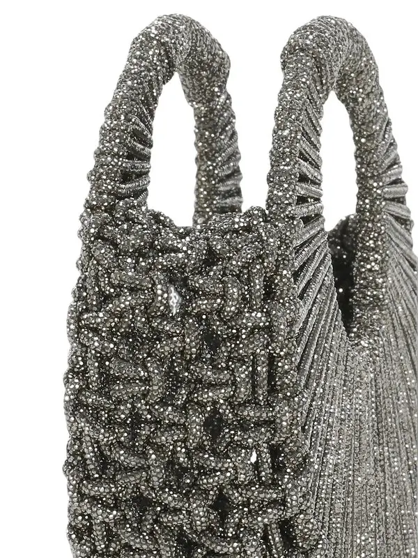 HIBOURAMA Jaya Crystal-embellished Woven Tote Bag - Brown