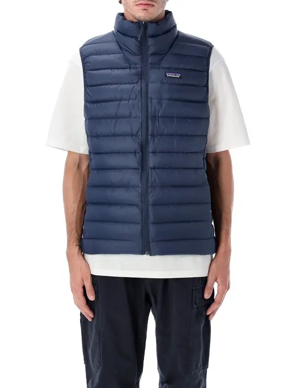 Patagonia Down Sweater Recycled Nylon Puffer Vest - Blu