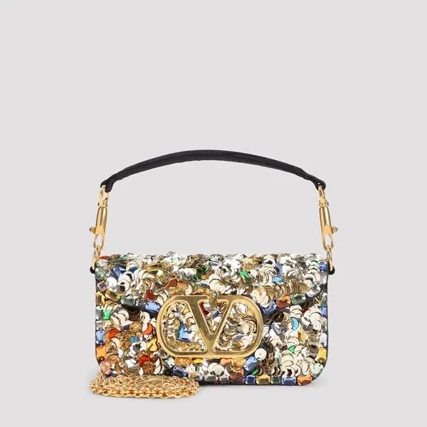 Valentino Garavani Small Shoulder Handbag With Silk & Sequins