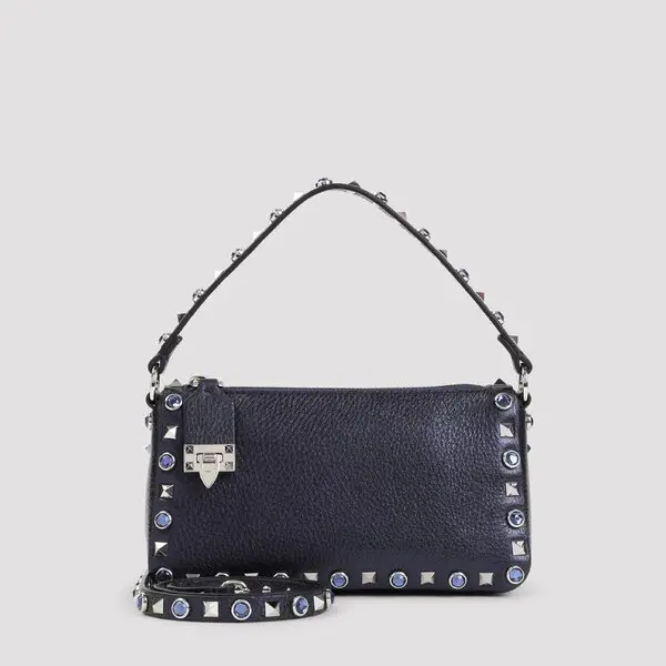 Valentino Garavani Studded Leather Shoulder Handbag - Blue