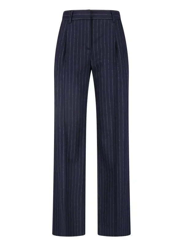 LARDINI Pinstripe Tailored Wide-leg Trousers - Blue