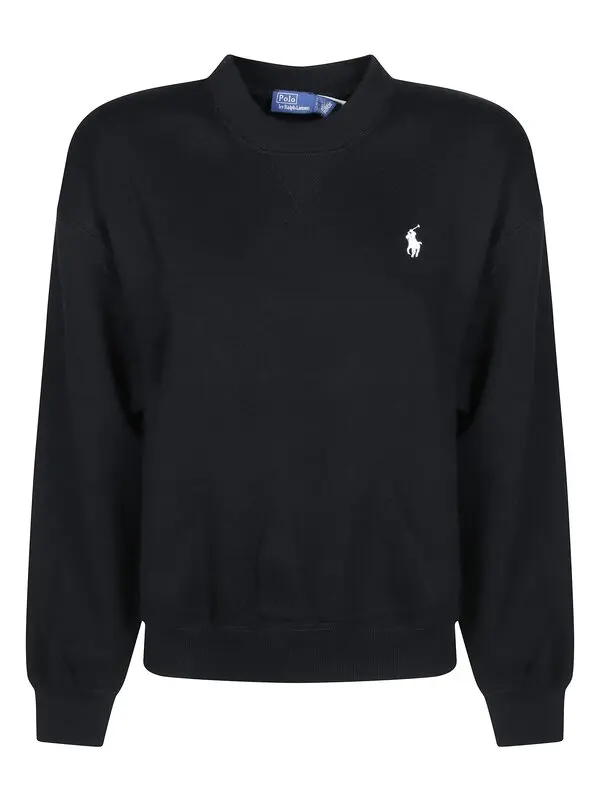 Polo Ralph Lauren Crewneck Sweatshirt With Embroidered Logo - Nero