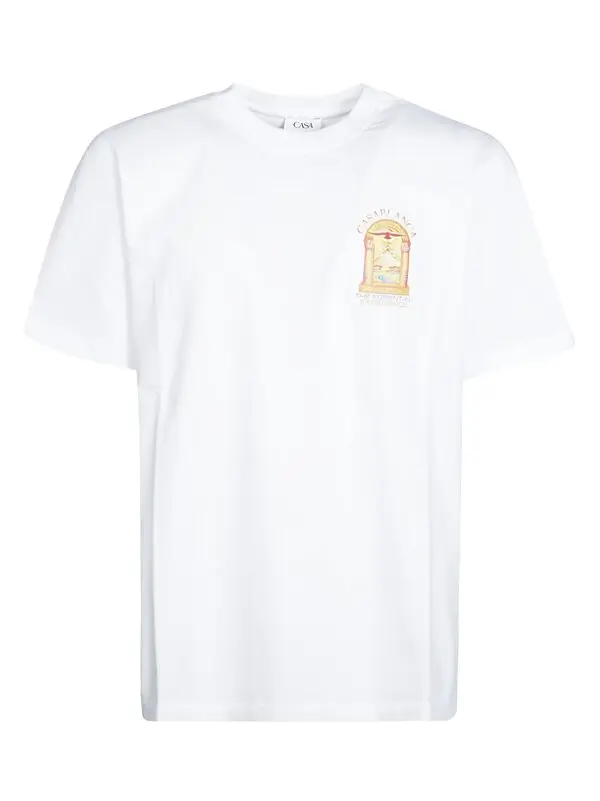 Casablanca Classic T-shirt With Hermons Mirage Arch Print - Bianco