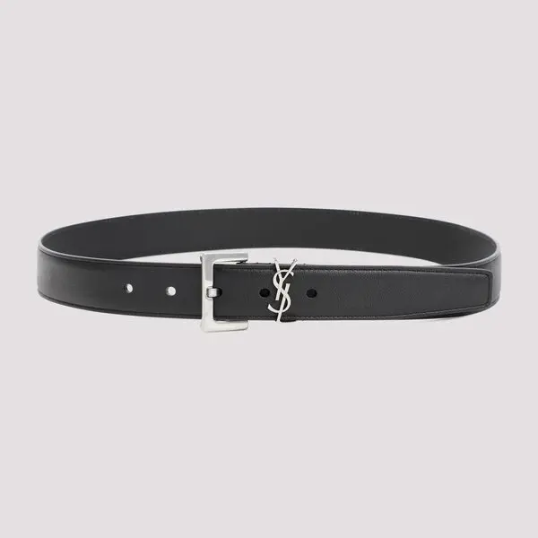 Saint Laurent Cassandre Belt In Smooth Leather
