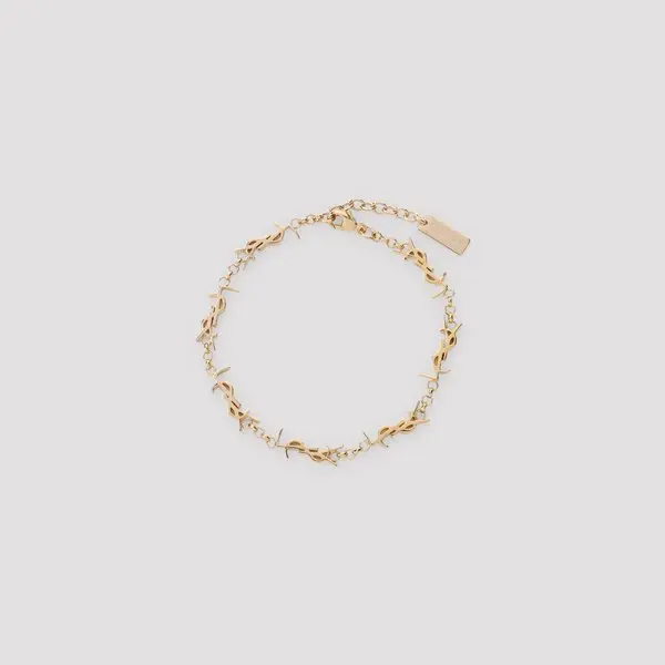 Saint Laurent Mini Cassandre Brass Bracelet - Metallic