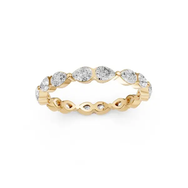 AYA FINE JEWELRY 1.44 Ct Pear Lab Diamond Eternity Wedding Band In 10k Gold - Yellow