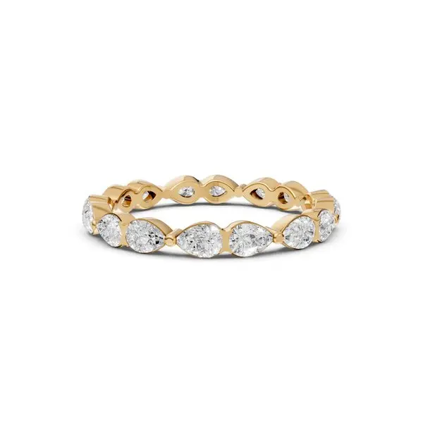 AYA FINE JEWELRY Genevieve Pear Cut Lab Grown Diamond Eternity Band - Yellow