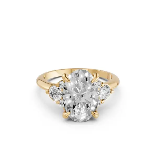 AYA FINE JEWELRY Anneliese Oval Cut Lab Grown Diamond Three Stone Ring - Yellow