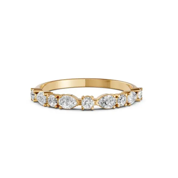AYA FINE JEWELRY Laurel Pear And Round Lab Created Diamond Scattered Band - Yellow