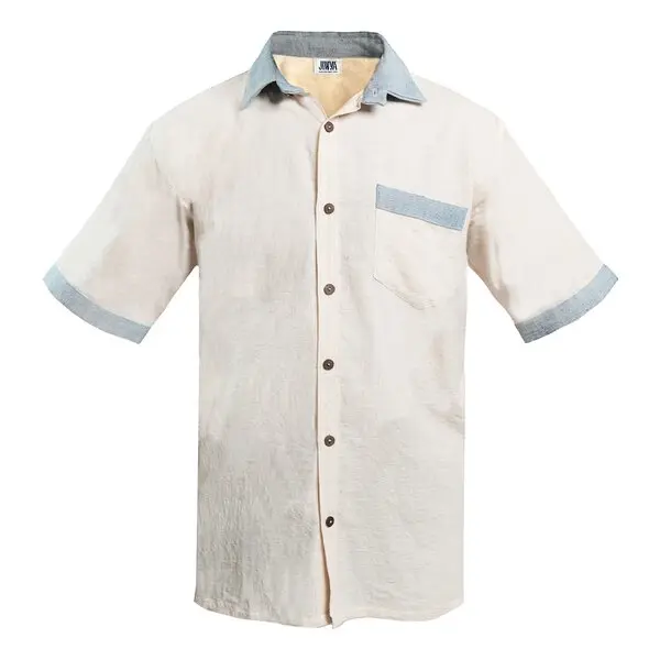 JIWYA Neutrals / Ēka Relaxed Cotton Shirt In Beige
