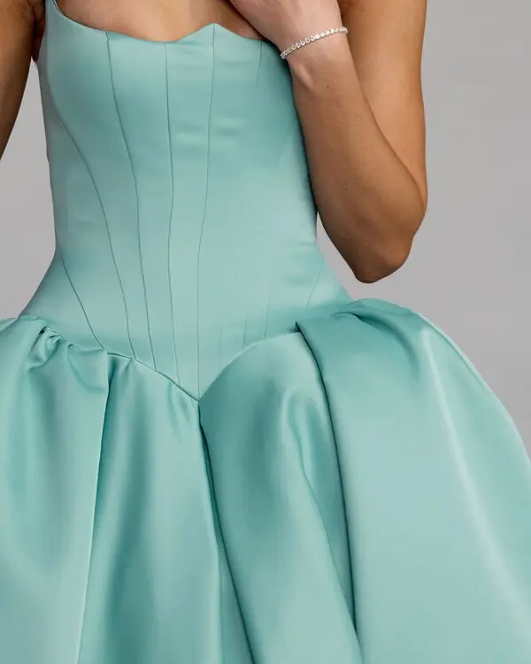 MAC DUGGAL COLLECTION Strapless Satin Corset Ball Gown