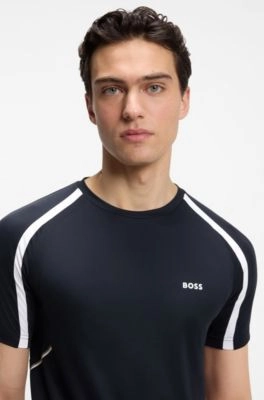 BOSS Active Slim-fit T-shirt In Stretch Fabric With Contrast Inserts