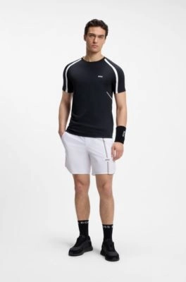 BOSS Active Slim-fit T-shirt In Stretch Fabric With Contrast Inserts