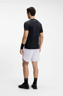 BOSS Active Slim-fit T-shirt In Stretch Fabric With Contrast Inserts