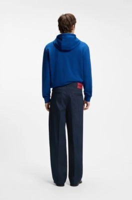 Hugo Relaxed-fit Jeans In Dark-blue Soft Cotton