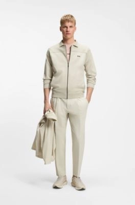 BOSS Zip Pipeline Cardigan Rolling Structured Graphic Pattern