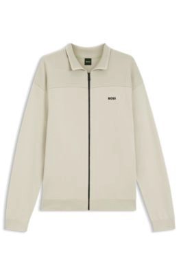 BOSS Zip Pipeline Cardigan Rolling Structured Graphic Pattern