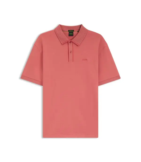 BOSS Striped-trim Polo Shirt In Interlock Cotton