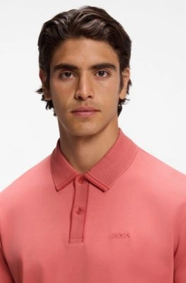 BOSS Striped-trim Polo Shirt In Interlock Cotton
