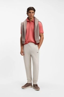 BOSS Striped-trim Polo Shirt In Interlock Cotton