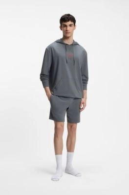 Hugo Logo-print Loungewear Shorts In Stretch Cotton