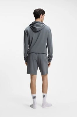 Hugo Logo-print Loungewear Shorts In Stretch Cotton