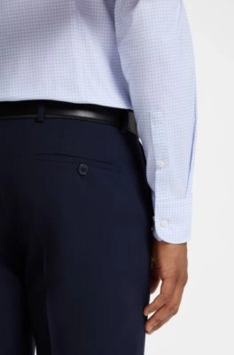 BOSS Slim-fit Checked Shirt In Performance Stretch