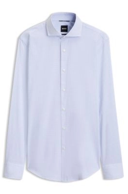 BOSS Slim-fit Checked Shirt In Performance Stretch