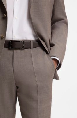 BOSS Reversible Leather Belt With Smooth And Textured Finishes