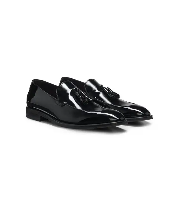 BOSS Patent Faux Leather Tassel Loafers