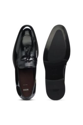 BOSS Patent Faux Leather Tassel Loafers