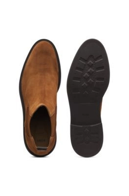 BOSS Suede Chelsea Boots With Signature Stitching