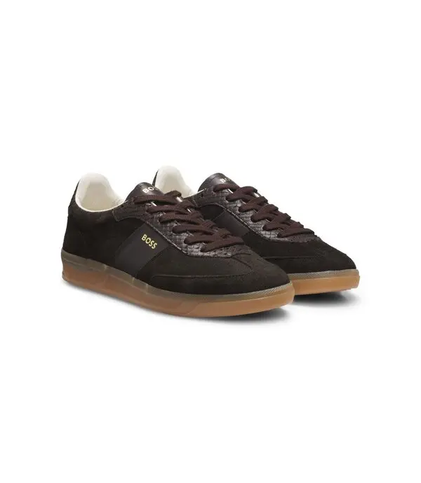 BOSS Sneakers In Leather And Suede With Python-print Details