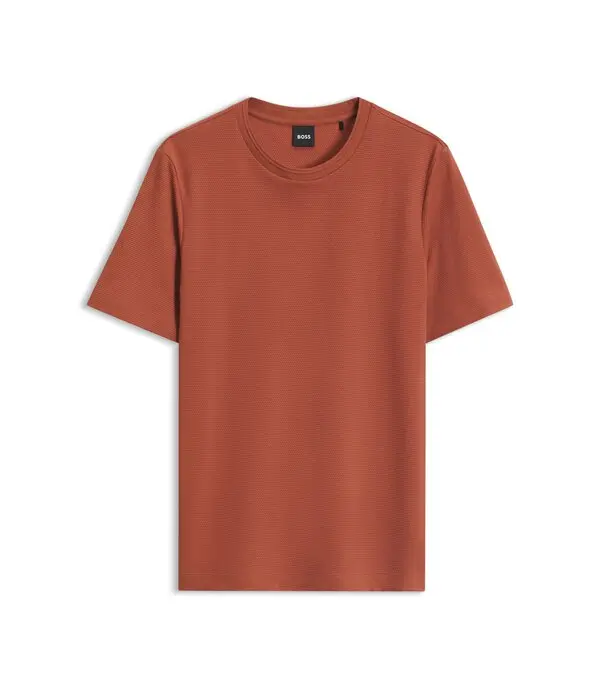 BOSS Bubble-jacquard Structure T-shirt In A Cotton Blend