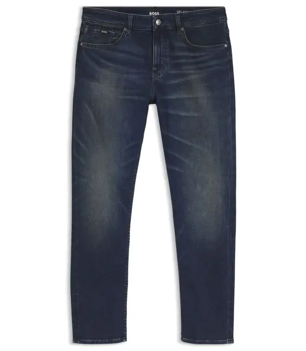 BOSS Slim-fit Jeans In A Dark-blue Stretch-cotton Blend