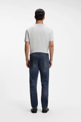 BOSS Slim-fit Jeans In A Dark-blue Stretch-cotton Blend