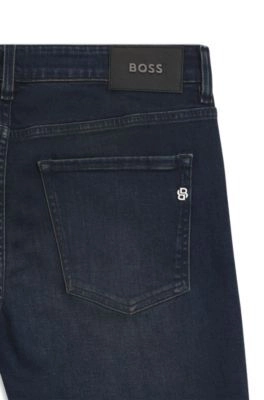 BOSS Slim-fit Jeans In A Dark-blue Stretch-cotton Blend