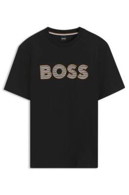 BOSS Cotton-jersey T-shirt With Logo Artwork