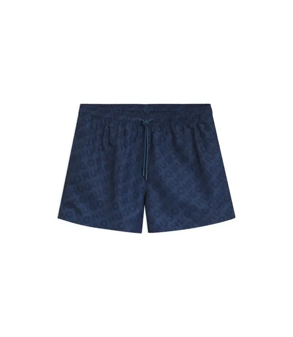 Hugo Quick-dry Swim Shorts With All-over Logo Print